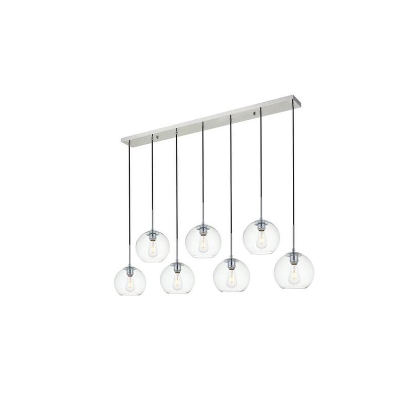 7-Light 54 inch Pendant with Clear Glass - Overstock - 22806950