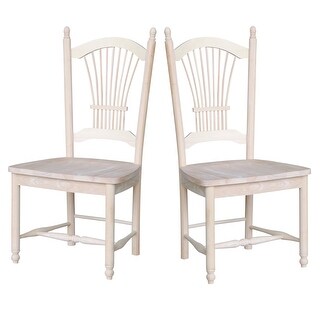 International Concepts Solid Wood Sheafback Dining Chairs, Set of 2 ...