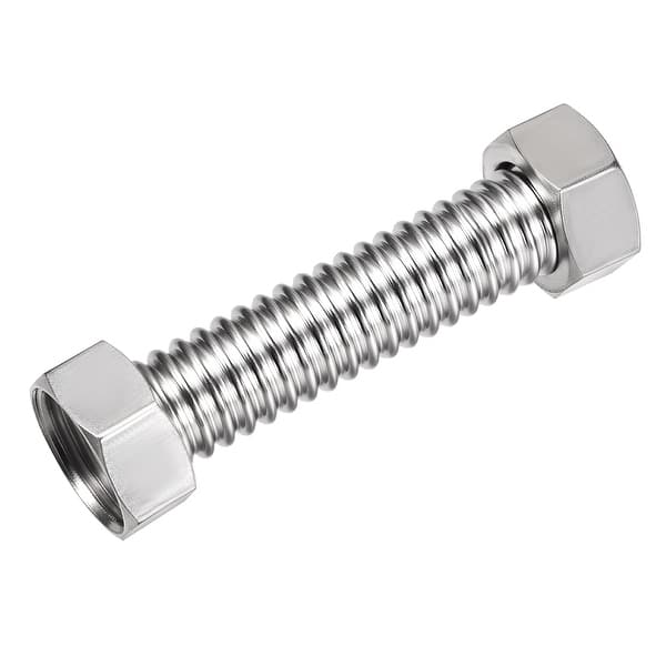 Corrugated Stainless Steel Water Line 3.9inch Long G1 Female Threaded ...