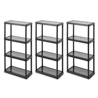 Gracious Living 4 Shelf Fixed Height Solid Organizing Storage Unit, (3 ...