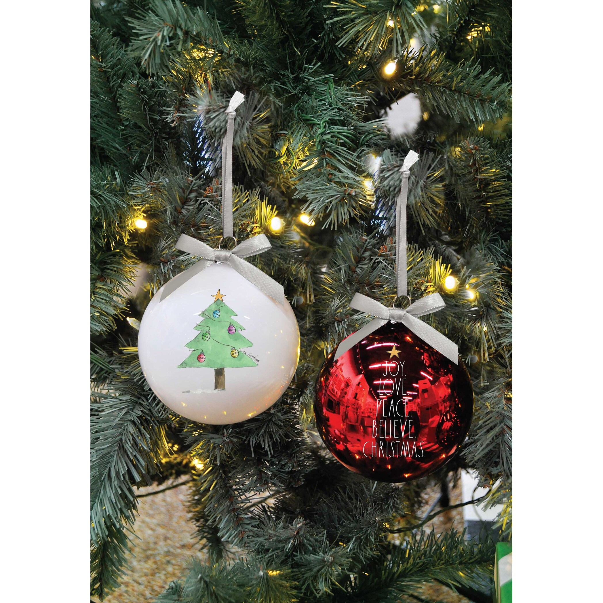 Rae Dunn Set of 2 CHRISTMAS Ornaments On Sale Bed Bath Beyond 36294628