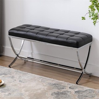 Modern Leather Entryway Bench - Bed Bath & Beyond - 40141711