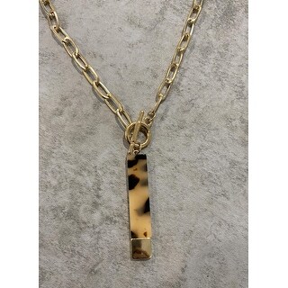 Goldtone Toggle Faux Tortoise Shell Necklace - White - Bed Bath ...