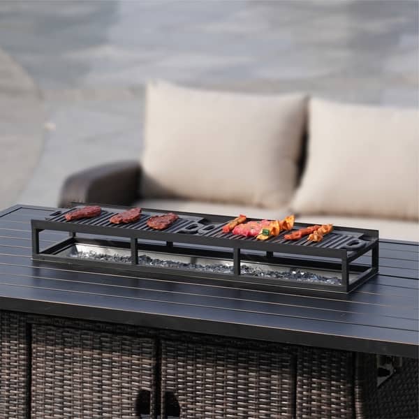 Black Patio BBQ Grill Shelf with Two Cooking Pan - Bed Bath & Beyond ...