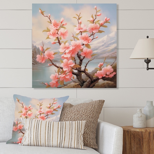 Designart Peach Blossom Floral Metal Wall Decor Bed Bath Beyond 39422188