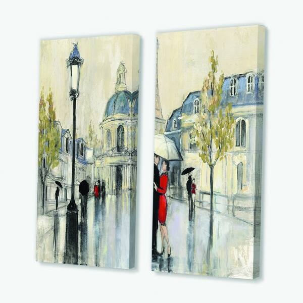 Designart "Love in Paris I" Romantic French Country Canvas Wall Art ...