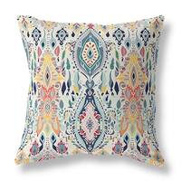 Blue And Orange Ethnic Elegance Faux Suede Throw Pillow - Bed Bath ...