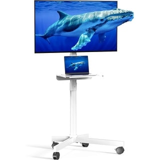 TV Cart for 23-60" Screens - Height Adjustable Rolling Stand with Shelf ...