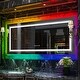 Extra Large Rectangle Bathroom Mirror RGB LED Lighted Backlit Antifog ...