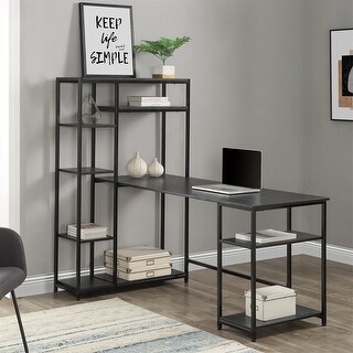 Merax Computer Desk with Bookshelf and Storage Space - Bed Bath ...