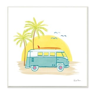 Stupell Summertime Tropical Bus Sunshine Palm Tree Travel Illustration ...