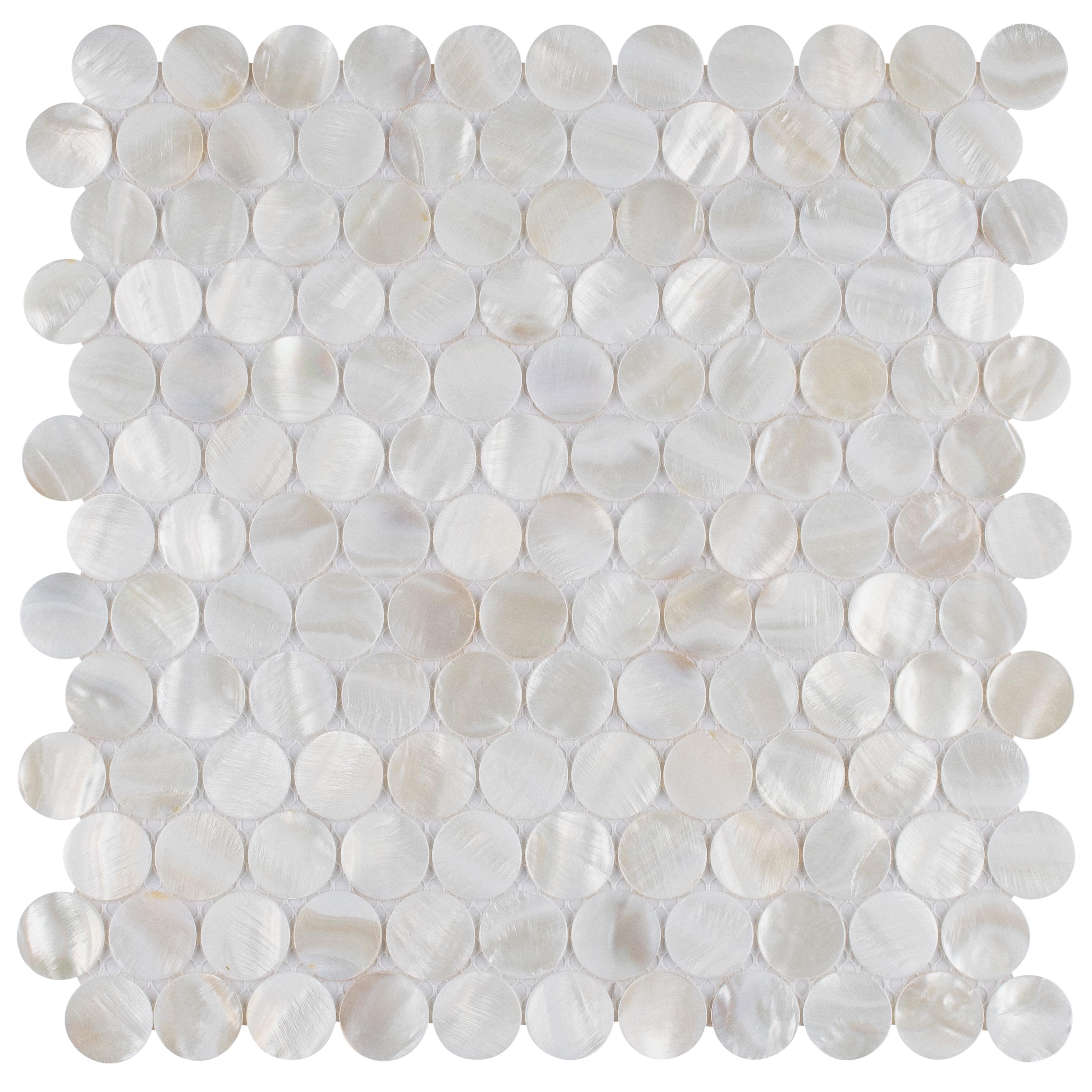 Merola Tile Conchella Square Natural 12" x 12" Natural Shell Wall Tile ...
