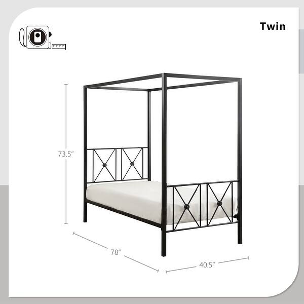 Marnie Double-Cross Canopy Metal Bed - Bed Bath & Beyond - 34715588