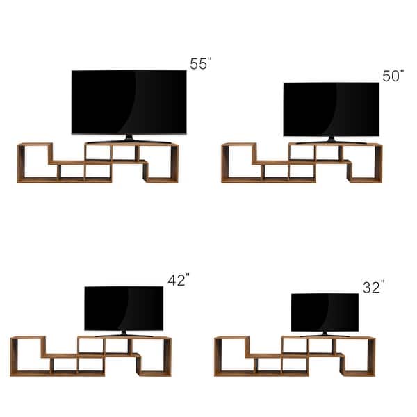 Double L-Shaped TV Stand Display Shelf Storage Bookcase Shelf TV ...