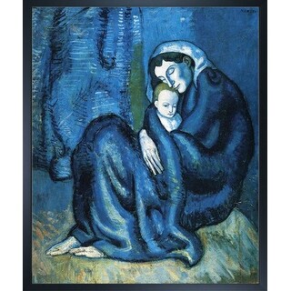 La Pastiche Mother and child with Studio Black Wood Frame, 21.5" x 25.5 ...