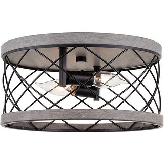 2 light rust flush mount ceiling light industrial wire cage ceiling ...