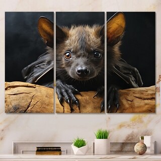 Designart "Bat Portrait I" Animals Canvas Wall Art Set - Bed Bath ...