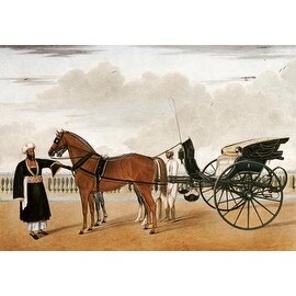 A Nawab Standing By His Horse by Shaikh Muhammad Amir Animals Art Print ...