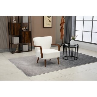 Fabric Upholstered Wood Frame Square Arms Armchair - Bed Bath & Beyond ...