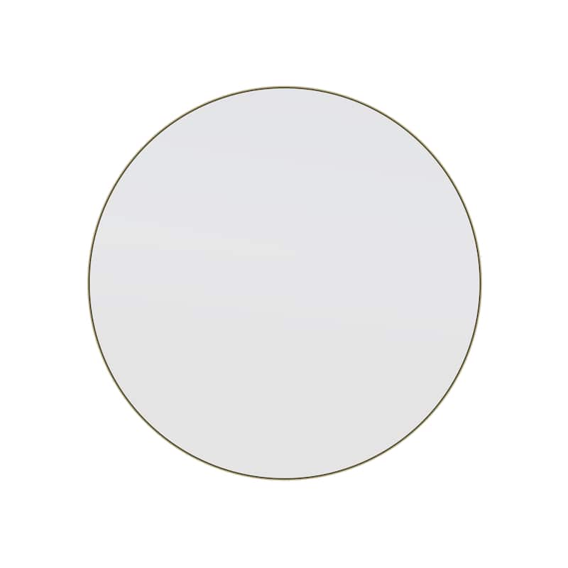 Glass Warehouse Round 32" Stainless Steel Framed Mirror - Overstock ...