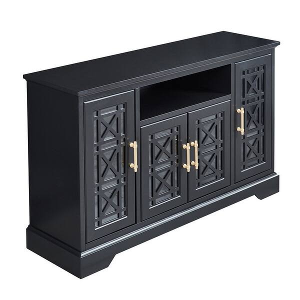 52'' Traditional Style Storage Sideboard Buffet with Four tempered ...