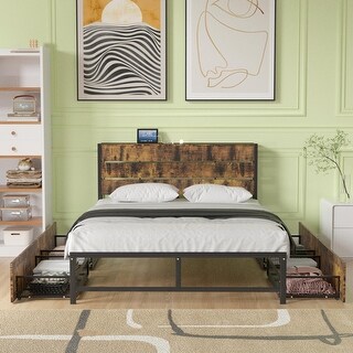 Full Storage Bed Slat Support Upholstered Platform Bed Fishbone Slats ...