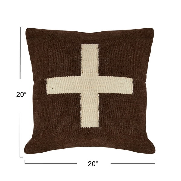 Swiss Cross Cotton Wool Throw Pillow - Bed Bath & Beyond - 37176440