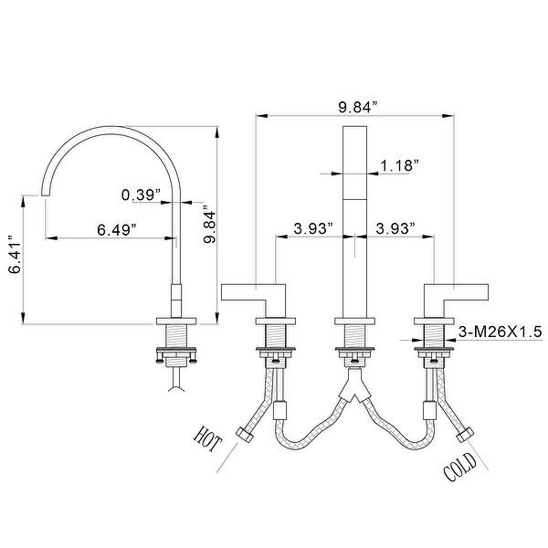 Square Double Handle Three-Hole Bathroom Faucet - Bed Bath & Beyond ...