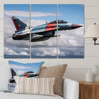 Designart "Military Fighter Jet II" Military Wall Art Living Room Set ...