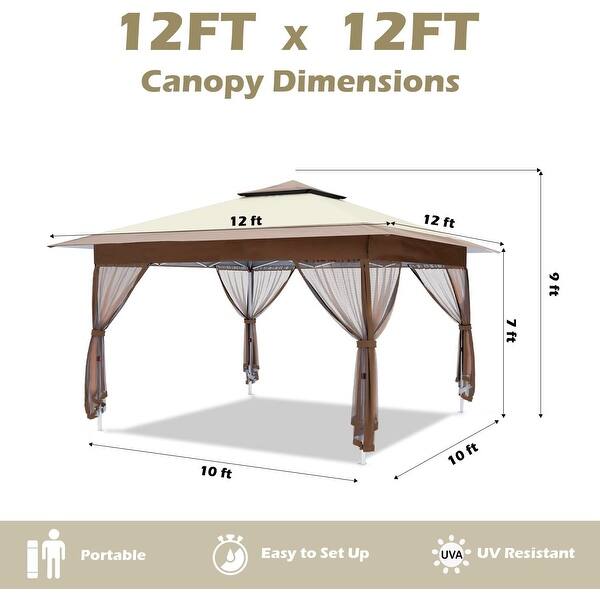 12'x12' Gazebo Outdoor Pop Up Tent - Bed Bath & Beyond - 37909089