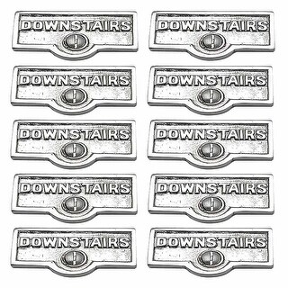Switch Plate Tags DOWNSTAIRS Name Signs Labels Chrome Brass Pack of 10 ...