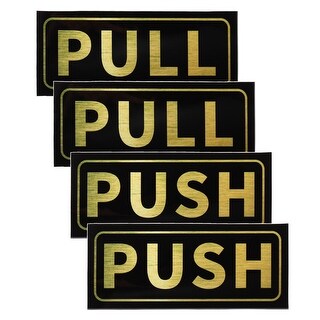 2Set Push Pull Door Sign 2"x5" Adhesive Horizontal Pull Push Sticker ...
