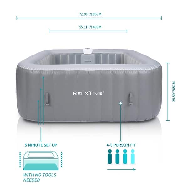 Square Inflatable Hot Tub Spa 4-6 Person - Bed Bath & Beyond - 38455037