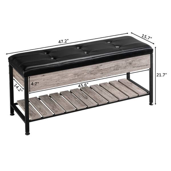Metal Frame Industrial Style Shoe Storage Bench - Bed Bath & Beyond ...