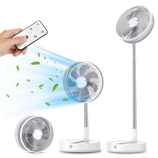Portable Foldable Rechargeable Oscillating Fan - 12" Small Fan Remote ...