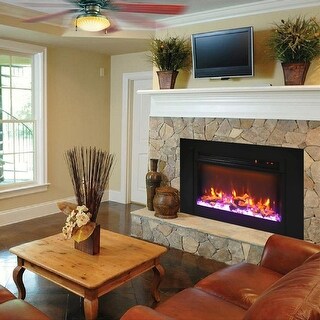 Realistic Flame Fireplace Insert - 33"W x 30"H x 9"D - Bed Bath ...