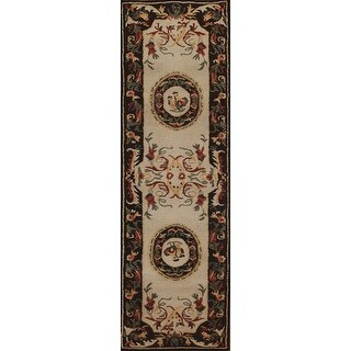 Animal Pictorial Aubusson Oriental Runner Rug Hand-tufted Wool Carpet ...