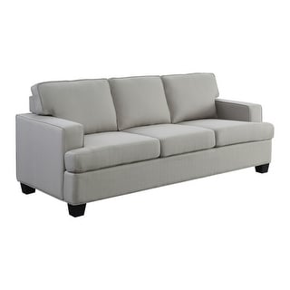 Eoin 84 Inch Sofa, Gray Polyester, Soft Foam Cushioning, Solid Wood ...
