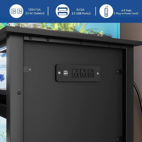 Moasis Aquarium Stand for 55-75 Gallon Fish Tanks with RGB Light Strip ...