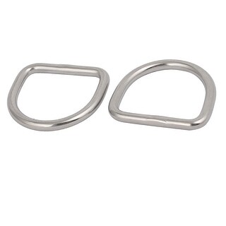 30mmx27mmx4mm 304 Stainless Steel Thickening Welded D Ring Silver Tone ...