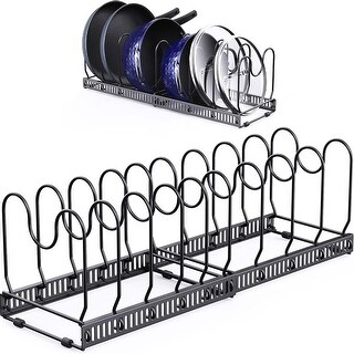Expandable Pans Organizer Rack with 10 Adjustable Dividers - Bed Bath ...