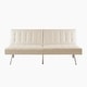 Tufted Mid-Century Modern Split Back Futon Sofa Couch Bed with Chrome ...