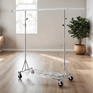 600LBS Metal Portable Rolling Clothes Racks with Wheels - Bed Bath ...