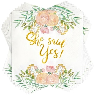 50-Pack Gold Foil She Said Yes Napkins - Bed Bath & Beyond - 40370630