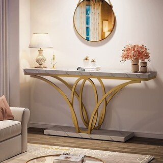 70.9 inch Extra Long Console Table, Modern Gold Sofa Table for Living ...