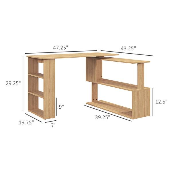 360 Degree Rotating Writing Desk L-Shaped Computer Desk Home Corner ...