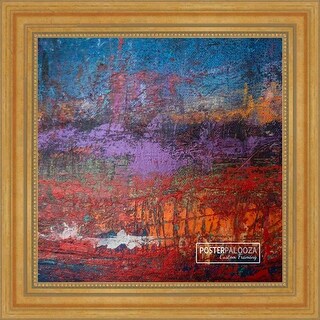 8x8 Traditional Gold Complete Wood Square Picture Frame with UV Acrylic ...