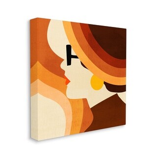 Stupell Vintage Female Color Block Portrait Fashion Retro Canvas Wall ...