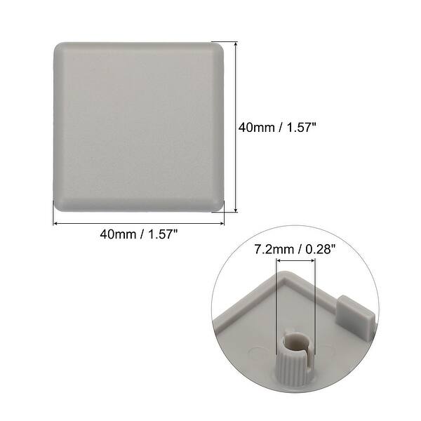 20Pcs Standard Plastic Square Aluminum Extrusion End Cap Grey - Bed ...