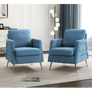 Flores Comfy Armchair with Metal Legs Set of 2 - Bed Bath & Beyond ...